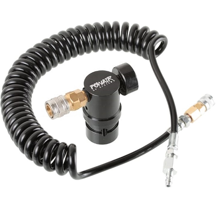 PowAir Performance Line Airsoft HPA Regulator mit Schlauchsystem (schwarz)